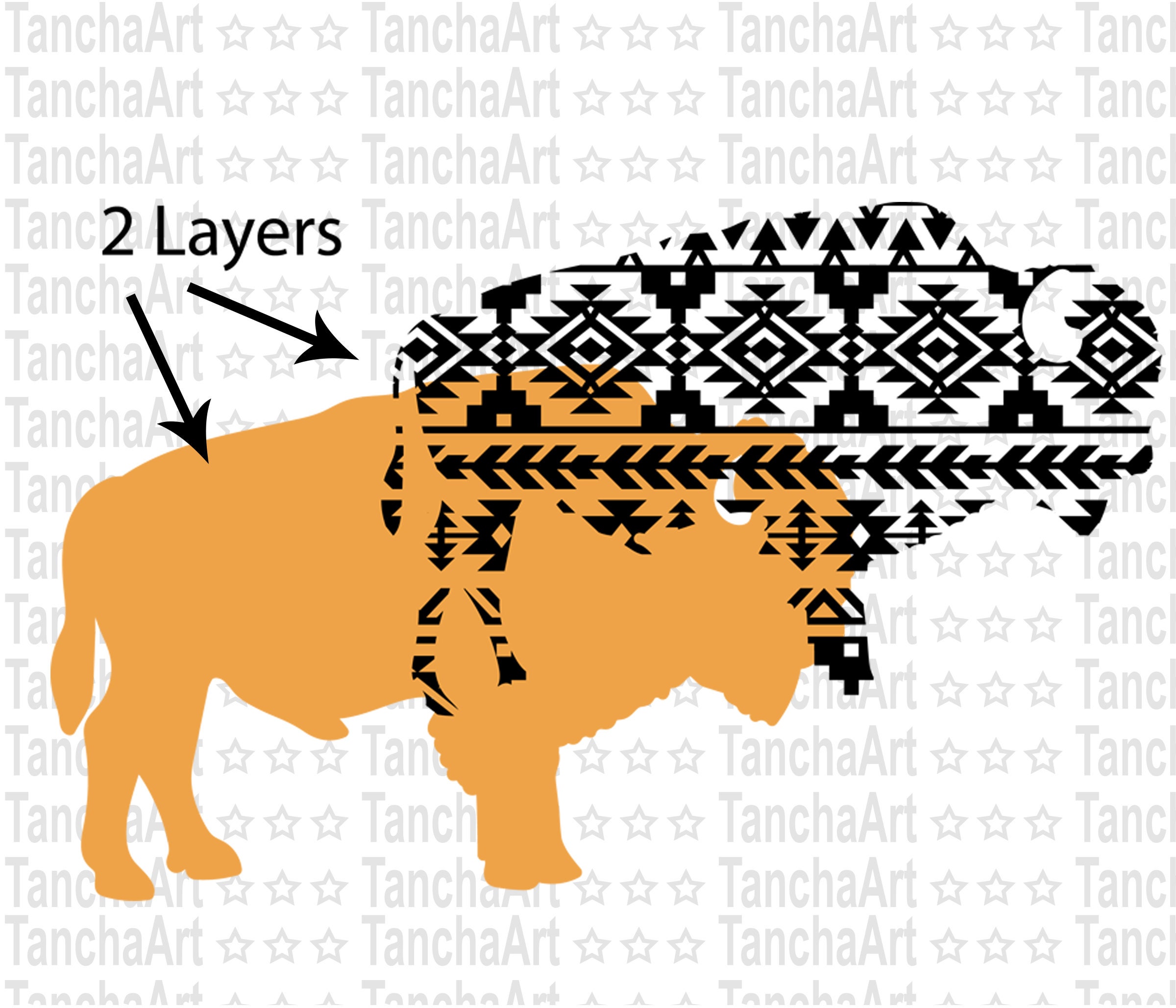 Bison Aztec Svg Bison Tribal Pattern SVG Bundle Print Art Cut - Etsy
