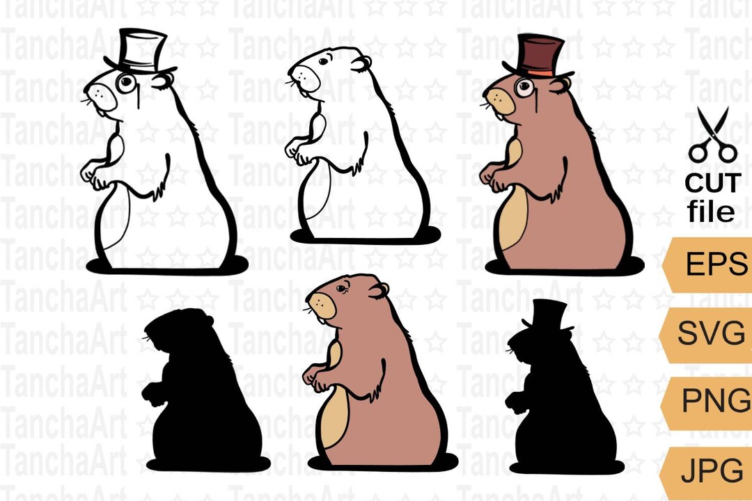 Groundhog Day Clipart SVG Groundhog Hamster Bundle Digital Files ...