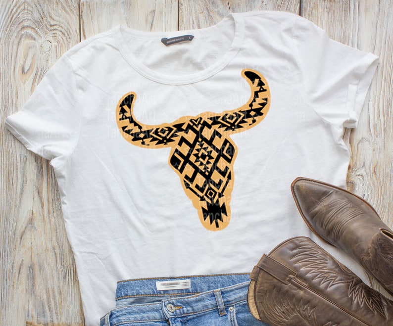 Cow Skull Aztec Pattern SVG Cow Skull Bundle Print Art Cut | Etsy
