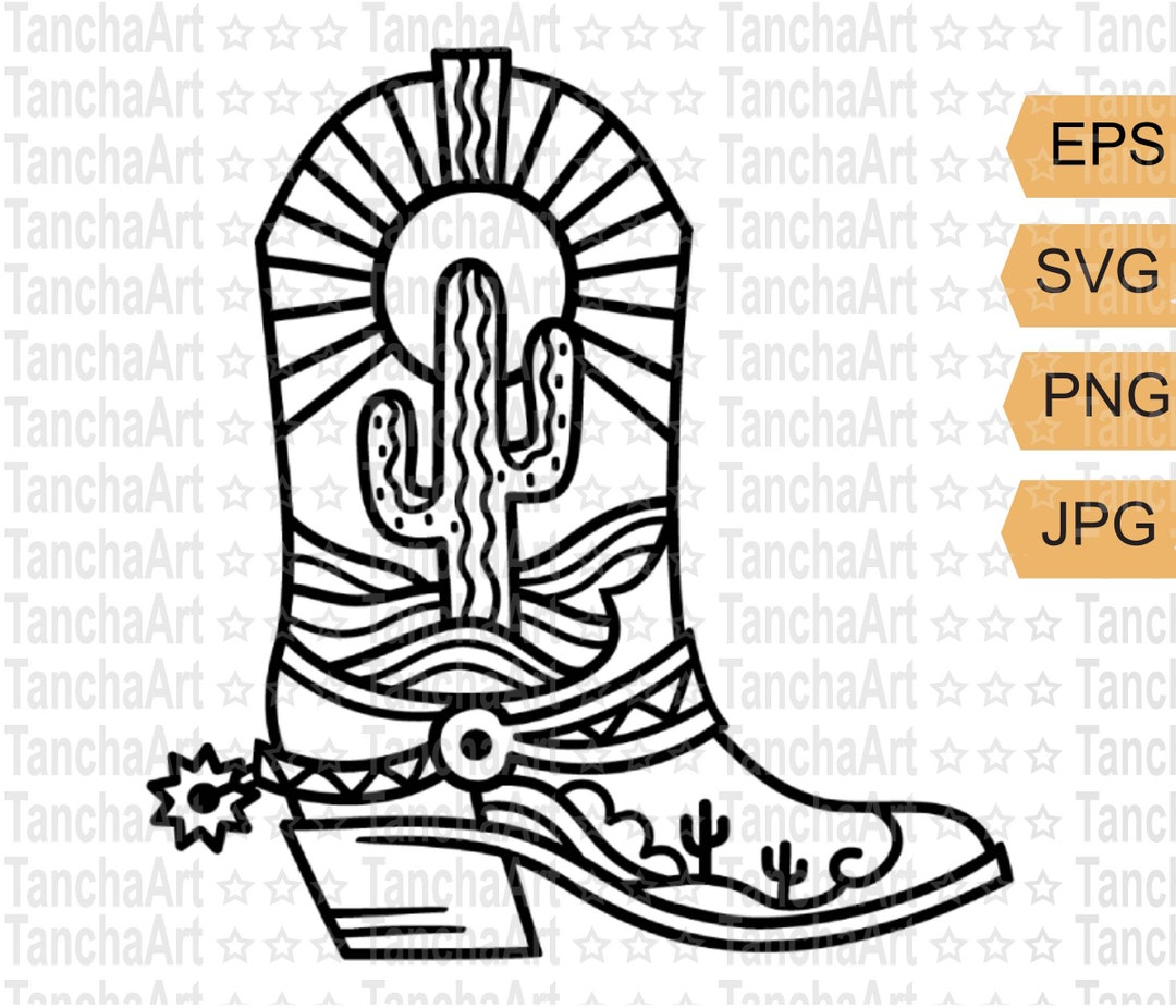 Cowboy Boots Cut File Svg for Cricut Country Svg Cowboy Boot - Etsy