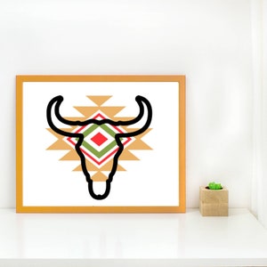 Cow Skull Aztec Pattern SVG Cow Skull Bundle Print Art Cut - Etsy