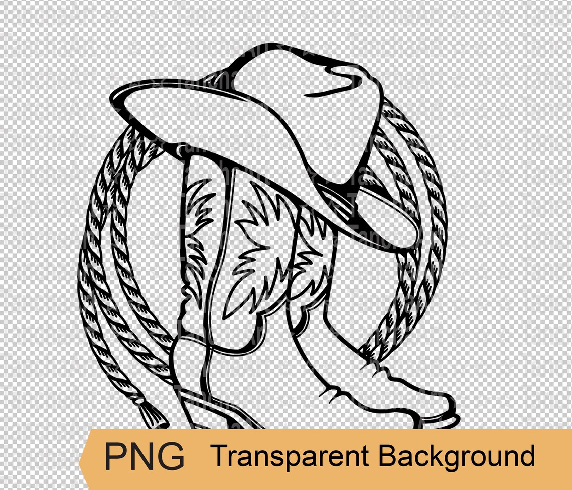 Cowboy boots Printable SVG Cowboy hat Rodeo Lasso Western | Etsy