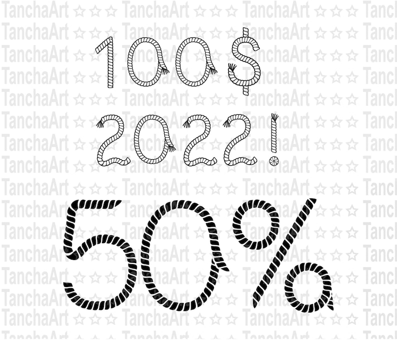 Rope Numbers SVG Rope Svg Cut File Cricut Silhouette Download - Etsy