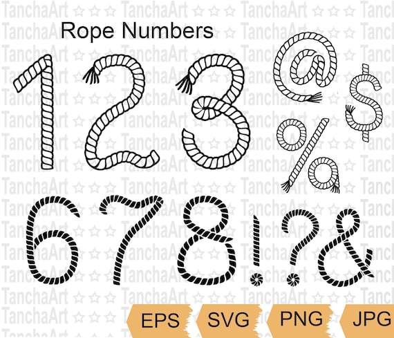 Rope Numbers SVG Rope Svg Cut File Cricut Silhouette Download - Etsy