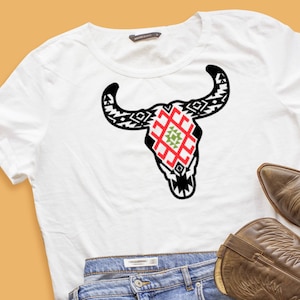 Cow Skull Aztec Pattern SVG Cow Skull Bundle Print Art Cut - Etsy