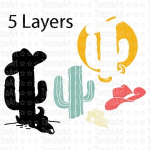 Wild West Cactus Cowboy Hat SVG Printable Cut File Cowboy Hat Cactus ...