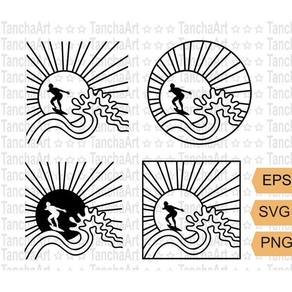 Surfer on Wave - Etsy