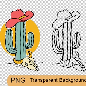 Wild West Cactus Cowboy Hat SVG Printable Cut File Cowboy Hat Cactus ...