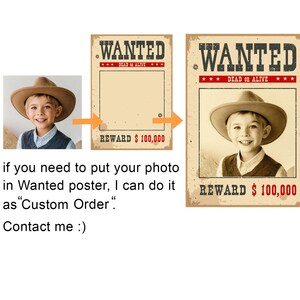 Wanted Poster Digital File PNG Printable Birthday Poster Old Paper ...