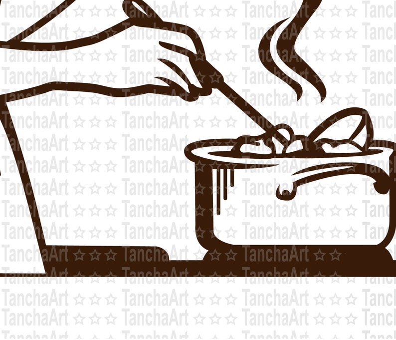 Retro Woman Cook SVG Retro Kitchen Art PNG Printable Cut File - Etsy