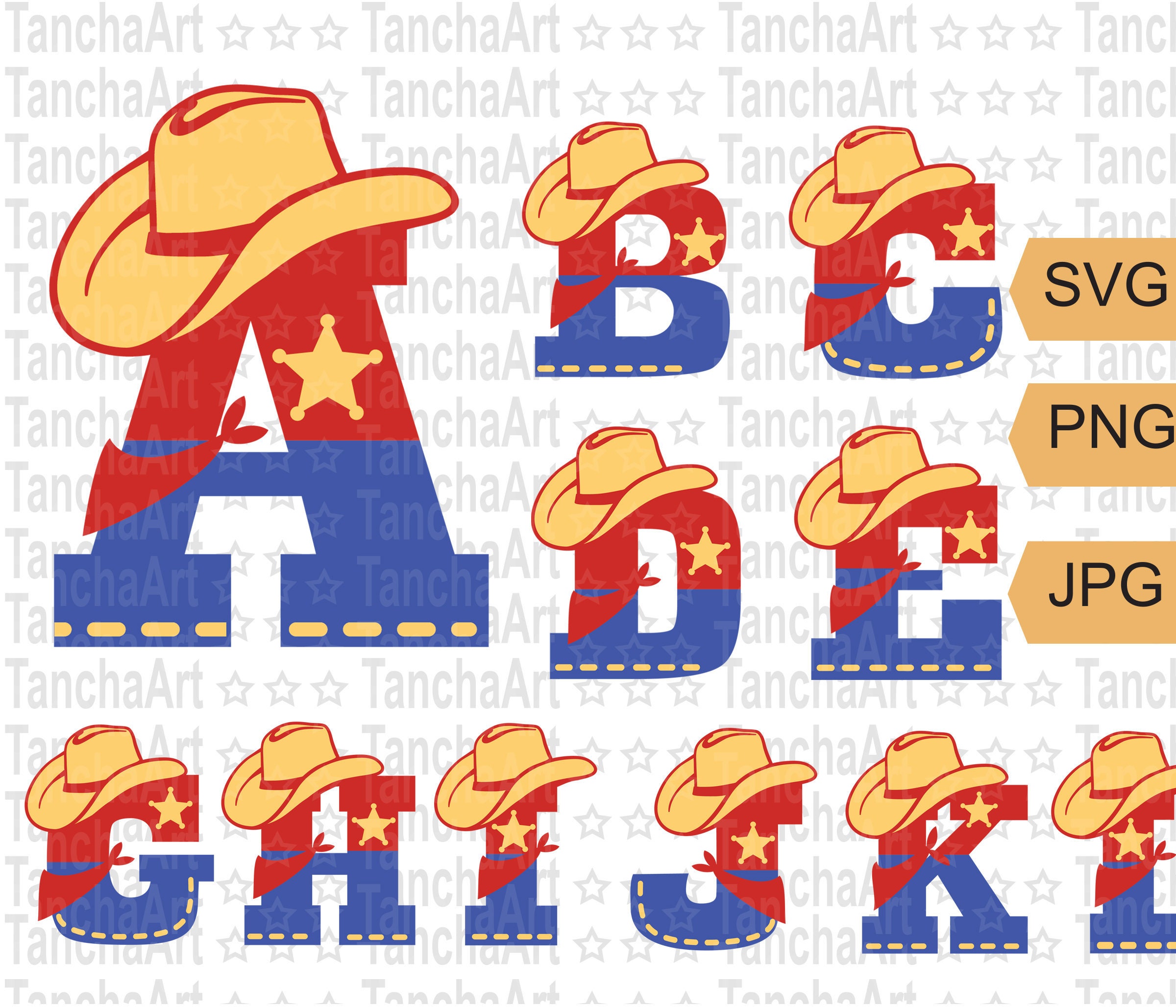 Cowboy Alphabet SVG Cowboy Letters SVG Western Digital - Etsy Ireland