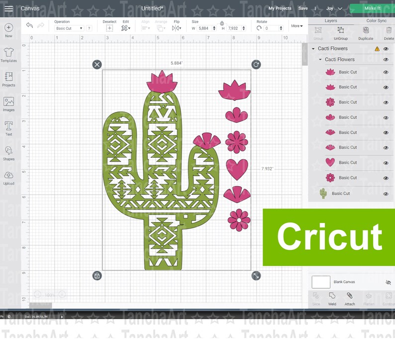 Cactus Aztec Pattern SVG Bundle Instant Download Cut File for | Etsy