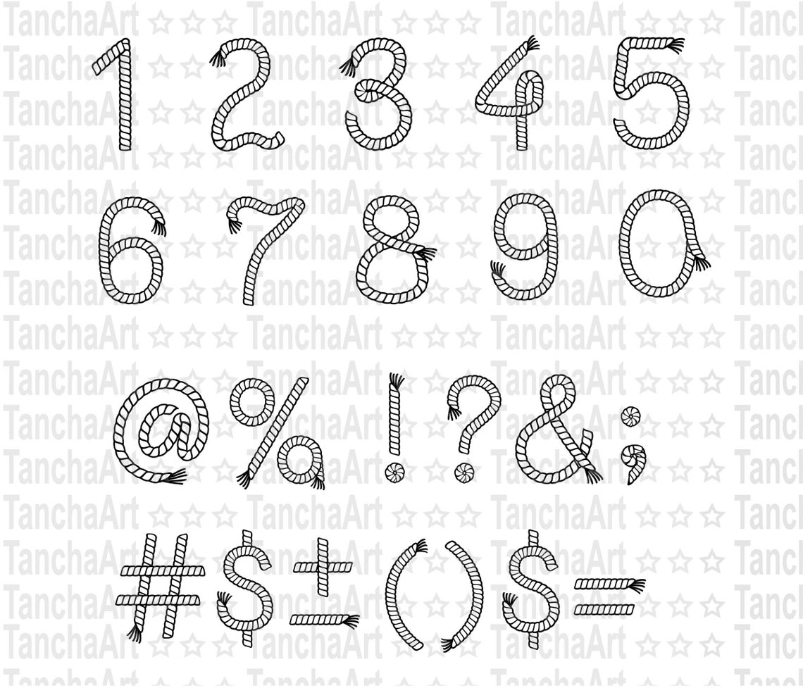 Rope Numbers SVG Rope Svg Cut File Cricut Silhouette Download - Etsy