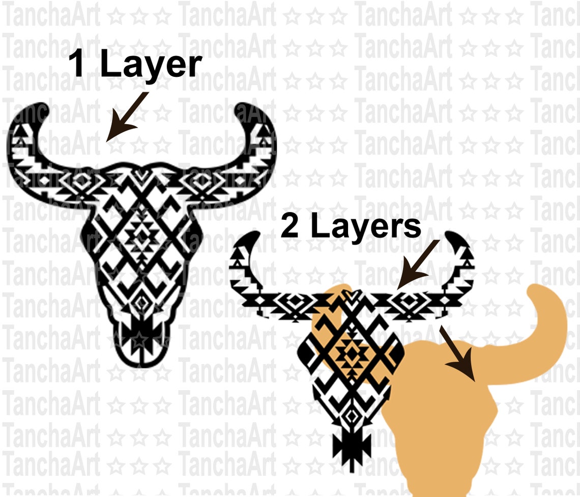 Cow Skull Aztec Pattern SVG Cow Skull Bundle Print Art Cut | Etsy