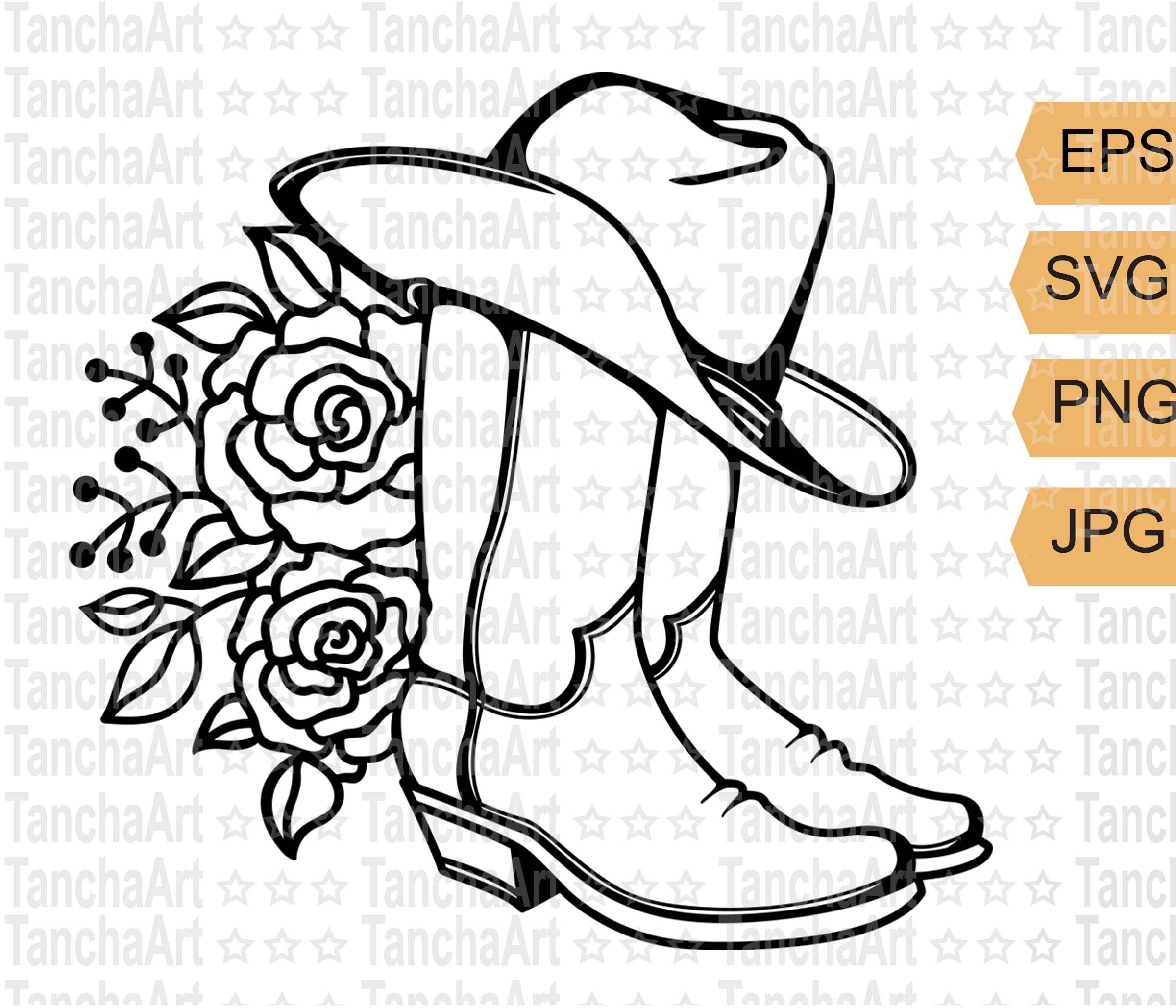 Cowboy Boots SVG Cowgirl Svg Cowboy Boot Decor Flowers - Etsy UK