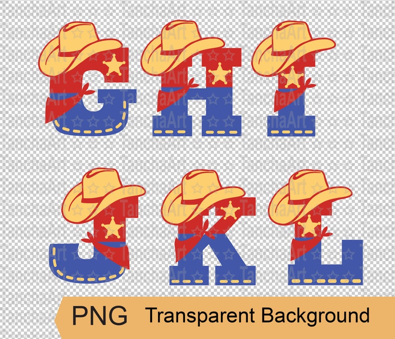 Cowboy Alphabet SVG Cowboy Letters SVG Western Digital - Etsy