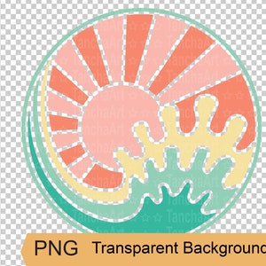 Sea Waves SVG Circle Label Sea Waves Sunrise Tropical Summer SVG Ocean ...