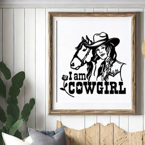 Cowgirl and Horse SVG Cut File for Commercial Use, I Am Cowgirl SVG PNG ...