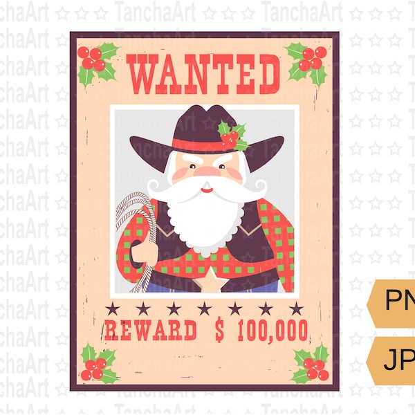 Santa Wanted Poster - Etsy