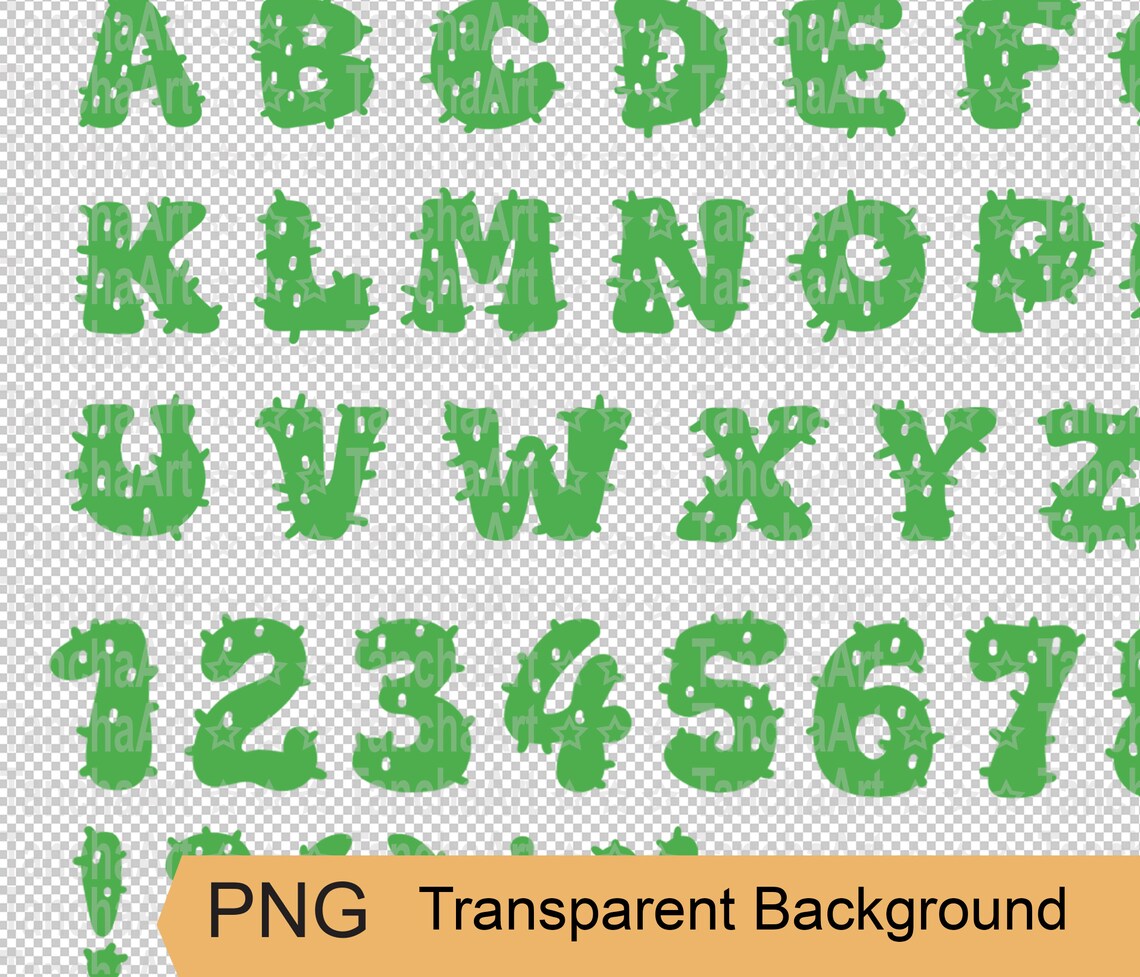 Cactus font svg Cactus alphabet printable Cactus letters cut | Etsy