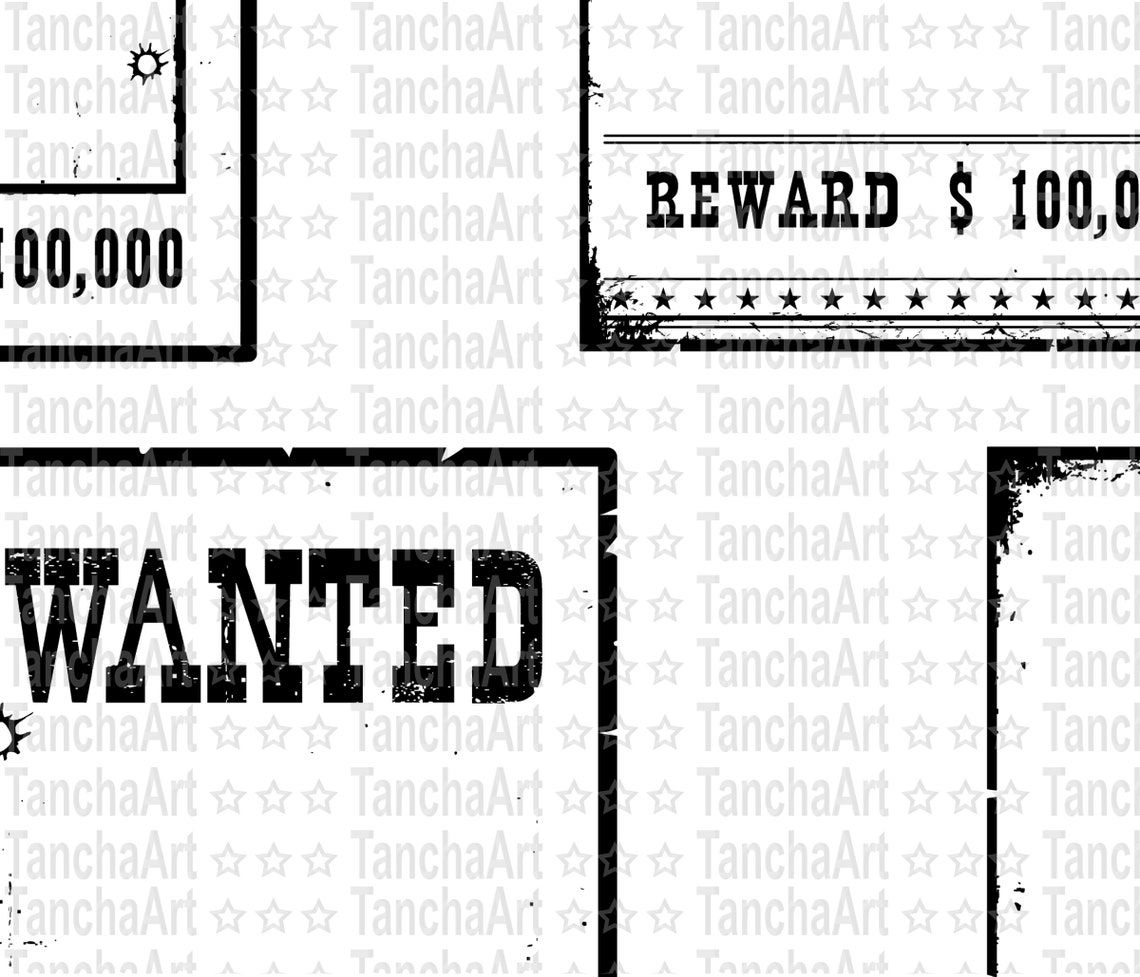 Wanted poster SVG Wanted frame for portrait Bundle Wanted | Etsy