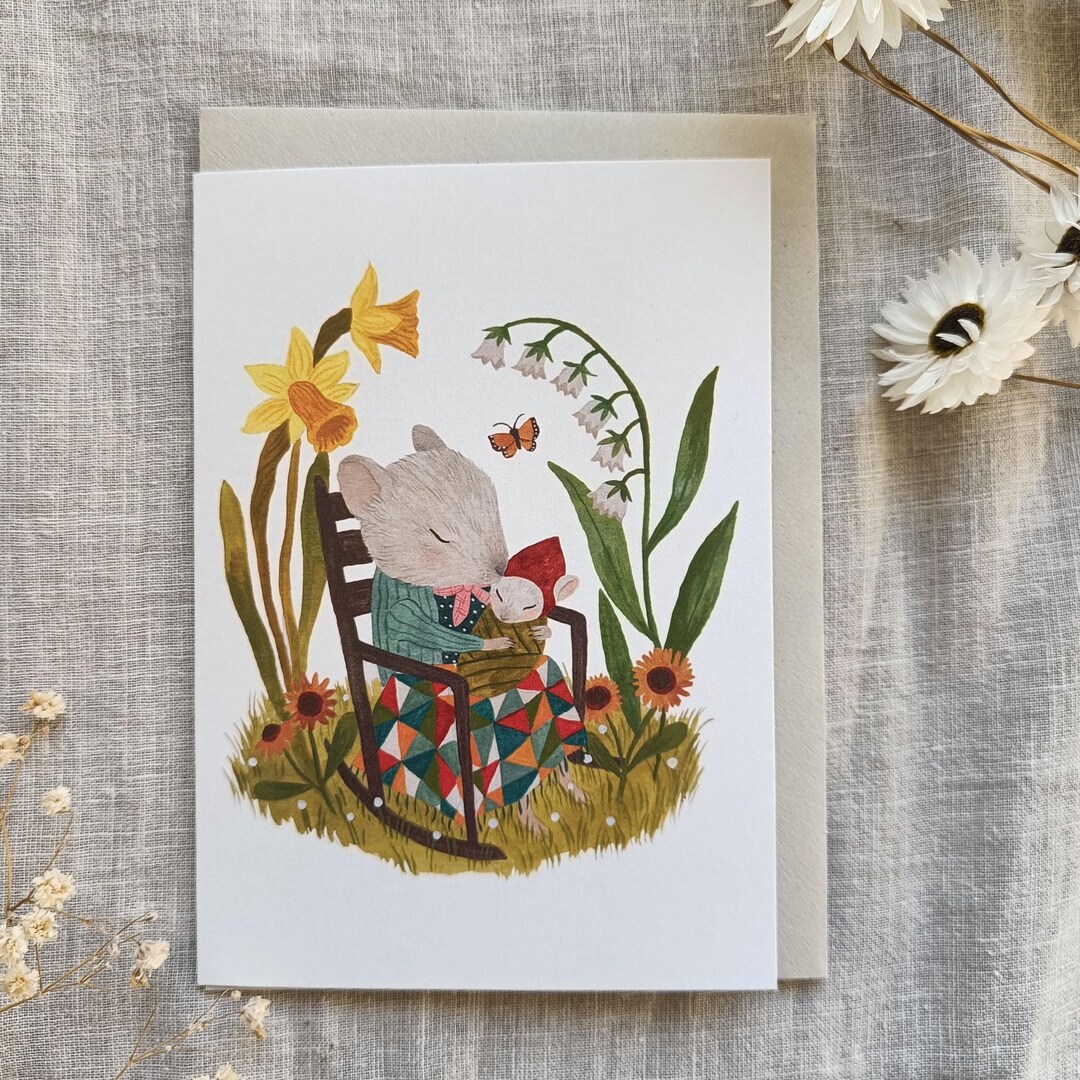 Mama Mouse With Baby Card - Etsy