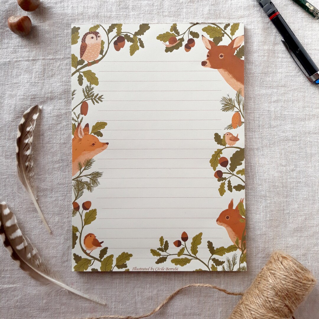 Woodland Animals A5 Notepad - Etsy