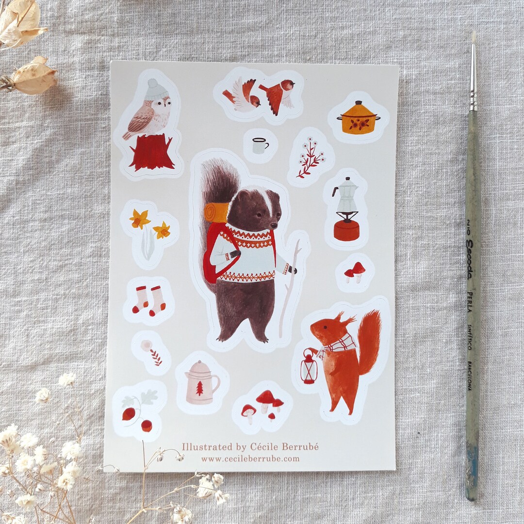 A6 Sticker Sheet - Camping Friends - Etsy