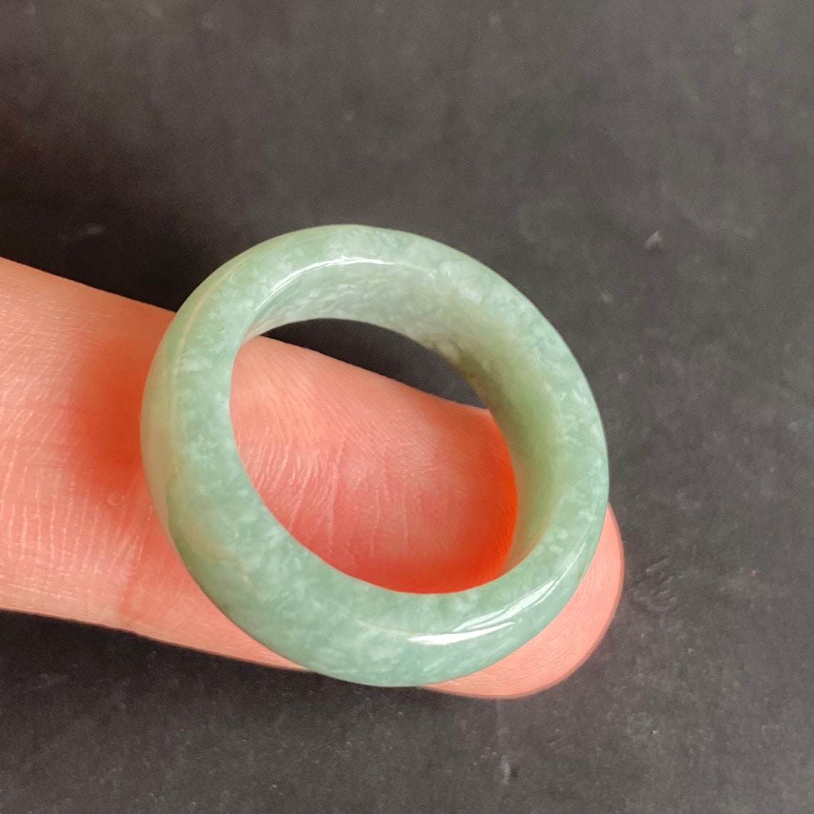 18.2mm Natural Blue Jadeite Band Ring Hand Carved Grade A Jade - Etsy UK