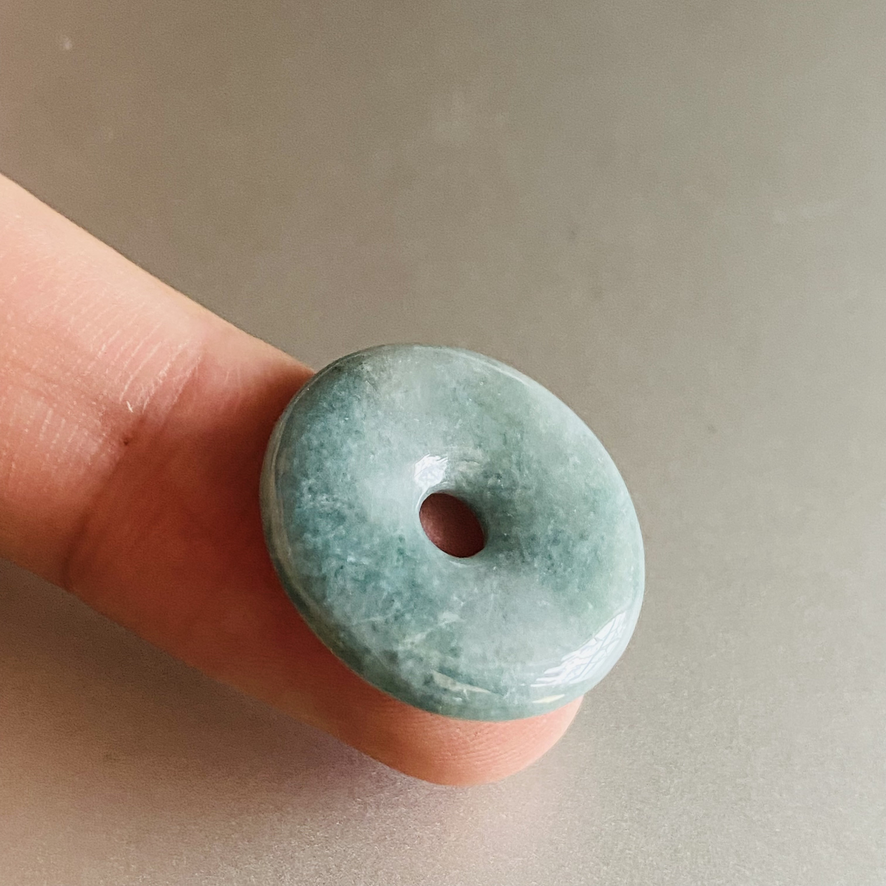 Natural Green Grade A jadeite Donut pendant hand carving ice | Etsy