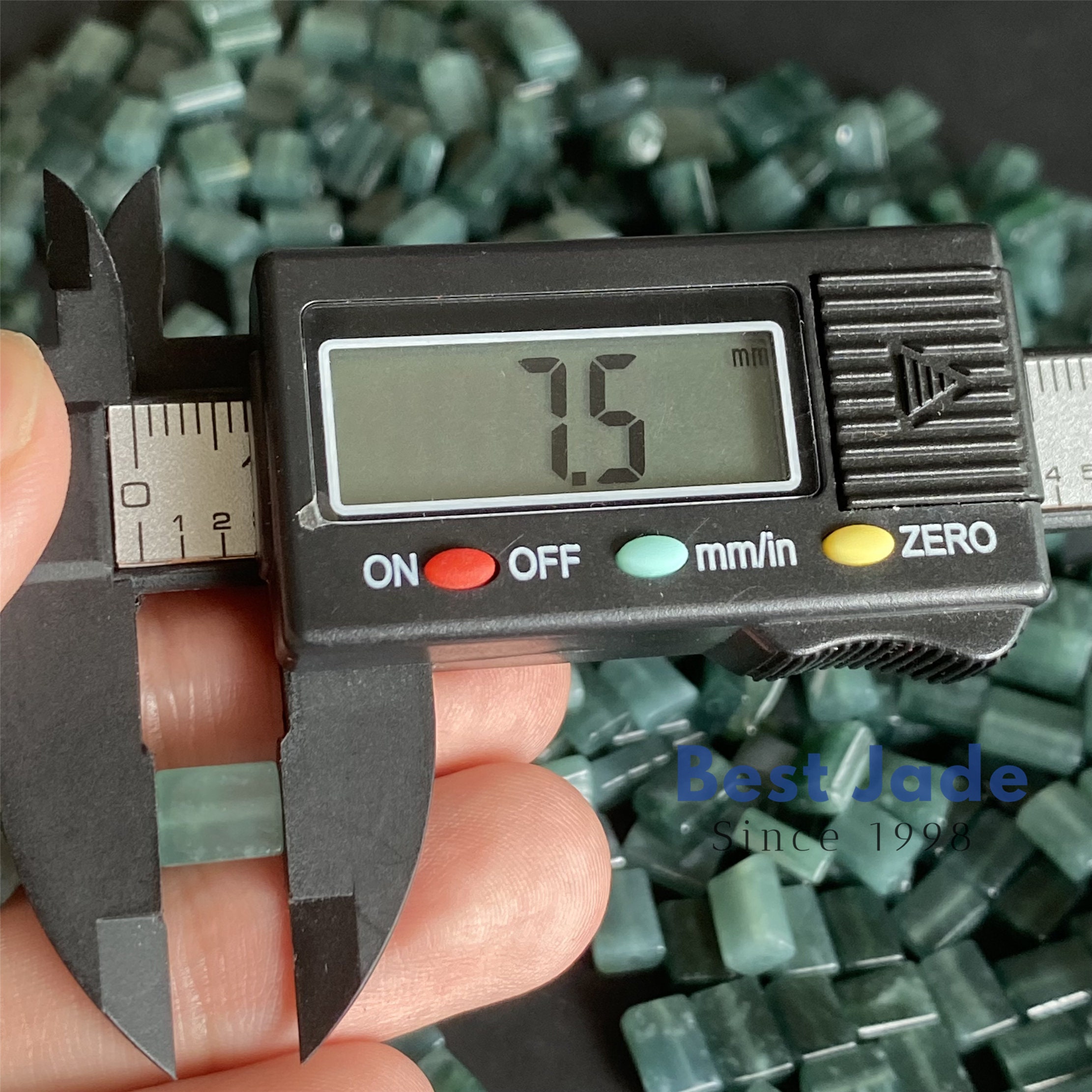 100pcs transparent Cuboid Real Blue Grade A jade beads | Etsy