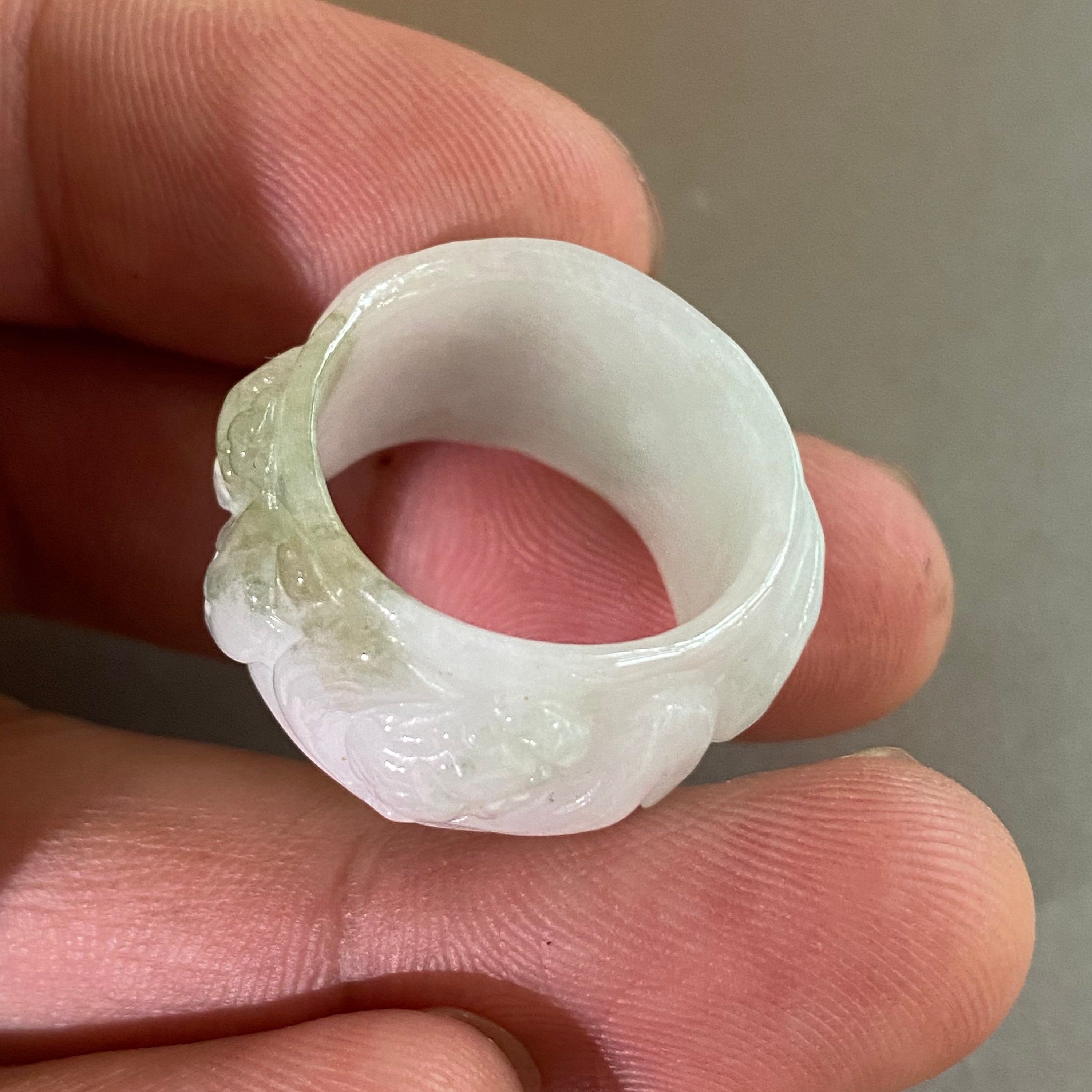 18.6mm 3D Bat Shape Genuine Burma Jadeite Narrow Band Ring - Etsy