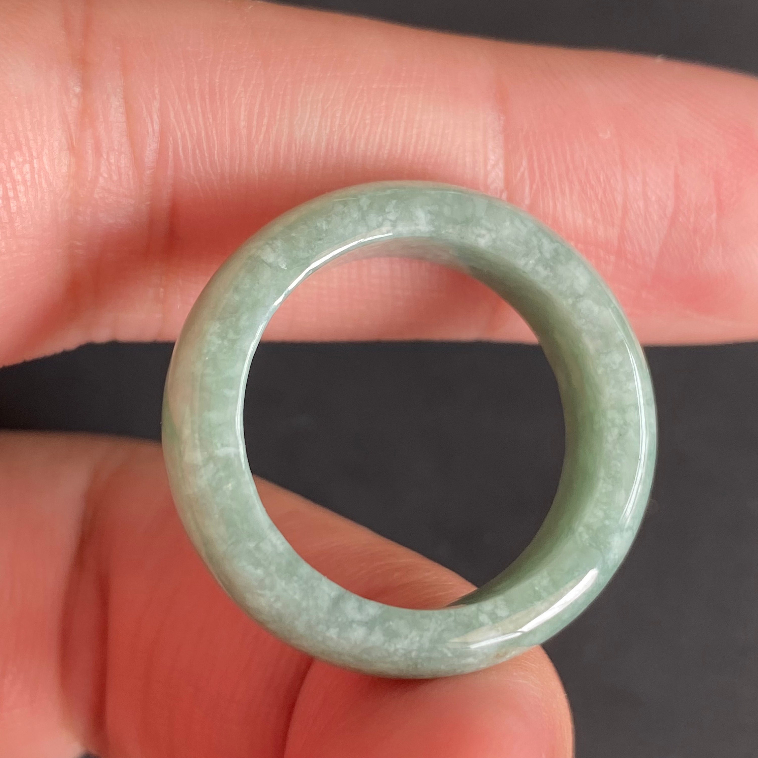 18.2mm Natural Blue Jadeite Band Ring Hand Carved Grade A Jade - Etsy UK