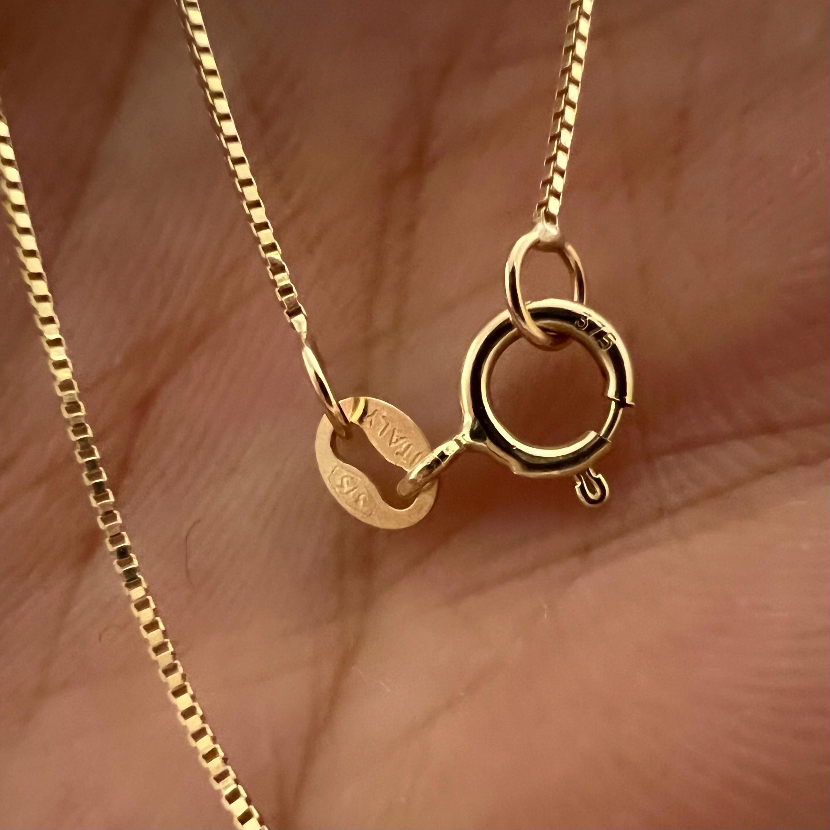 9K 18K 22K Solid Gold Box Chain Necklace Made From Genuine Yellow Gold ...