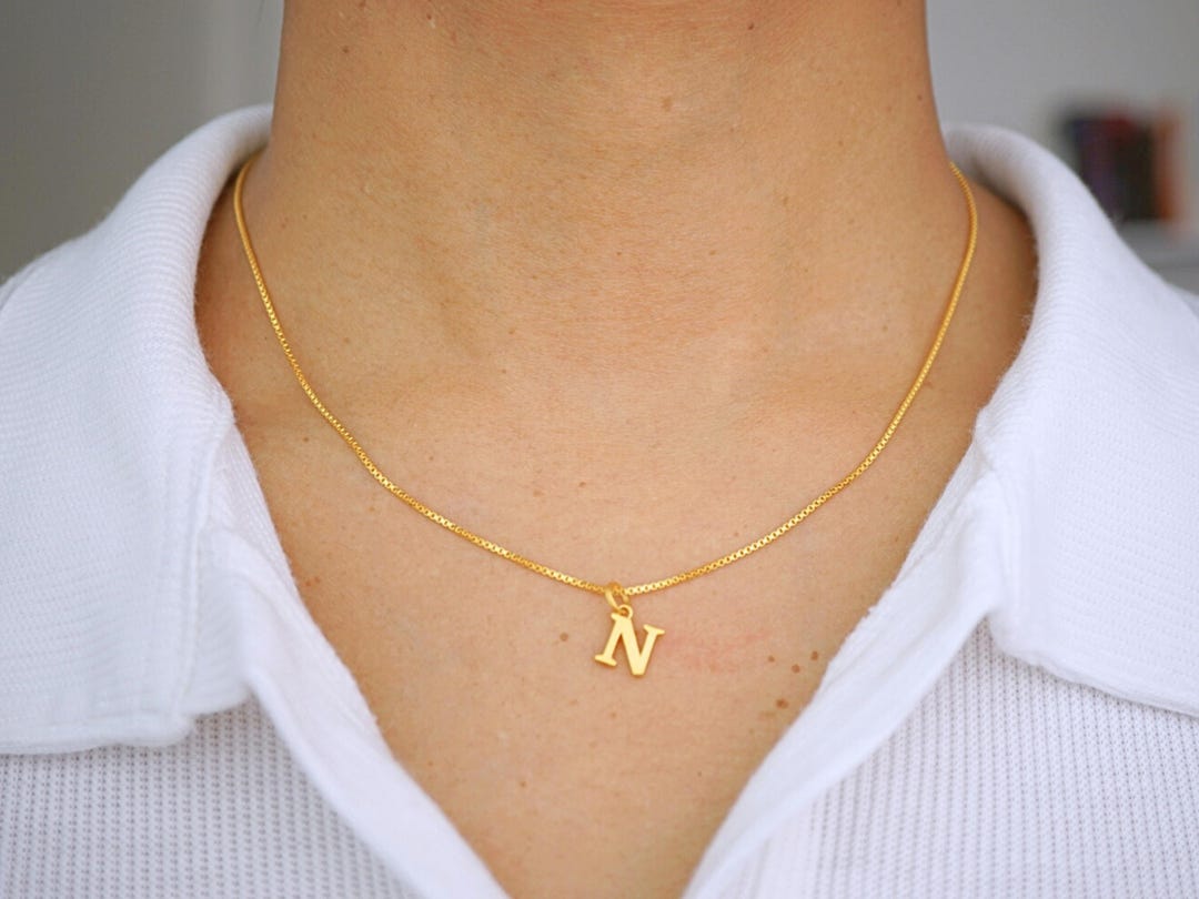 24K Gold Initial Letter Pendant, 24K Solid Gold Pendant, A to Z Letter ...