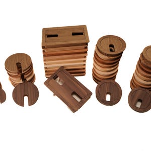 White Oak Wood Desk Cable Grommet: 2 1/4" or 2 1/2". 2 Piece Style Raw ...