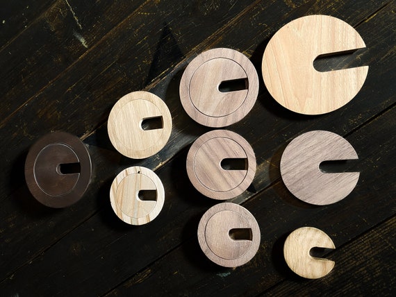 Custom Order Size Wood Cable Hole Grommets Desk Grommet wire Cable Grommets Countertop 10 Different Wood Species Etsy