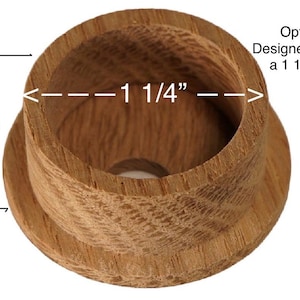 White Oak Wood Desk Cable Grommet: 2 1/4" or 2 1/2". 2 Piece Style Raw ...