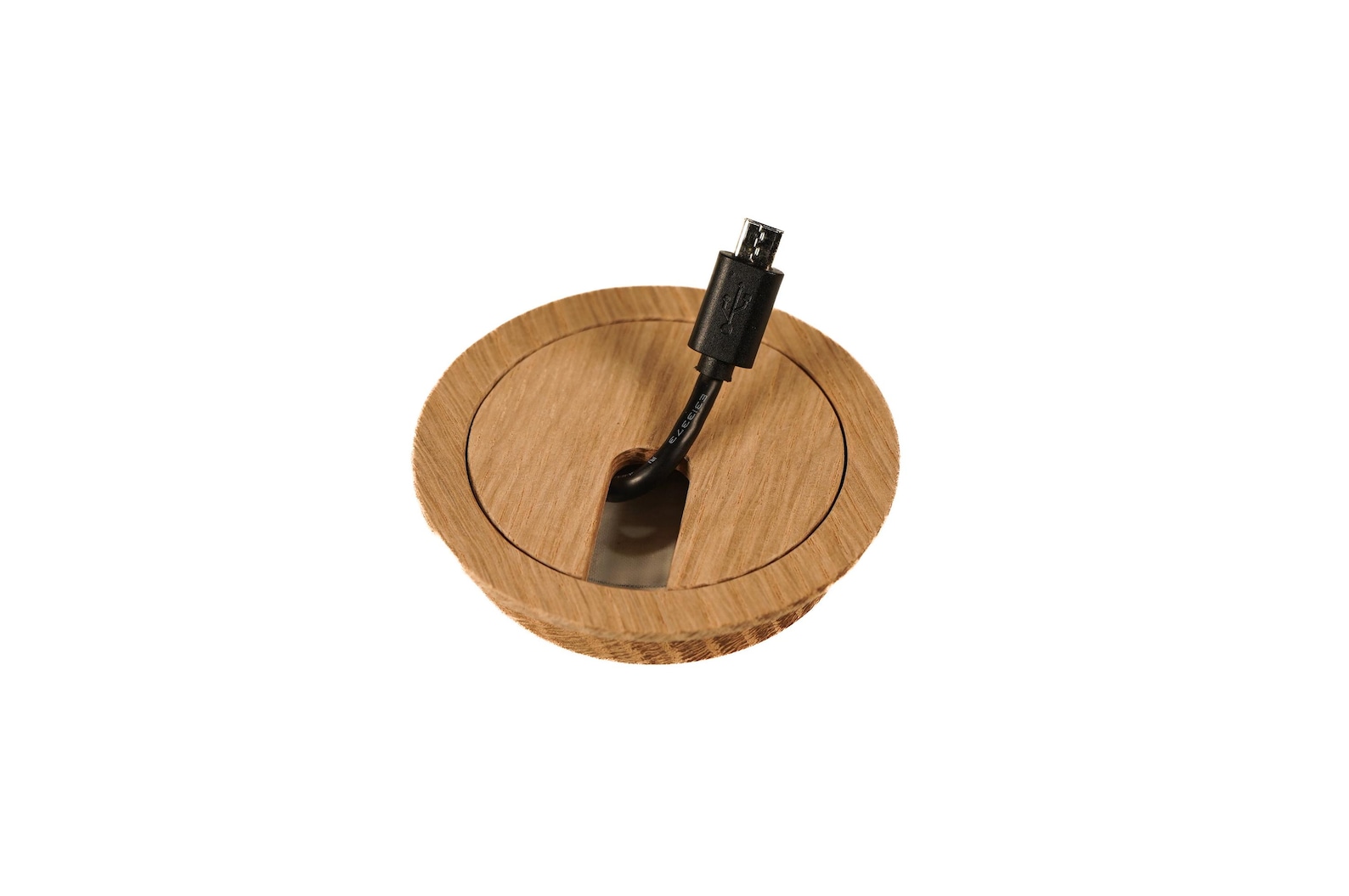 White Oak Wood Desk Cable Grommet: 2 1/4" or 2 1/2". 2 Piece Style Raw ...