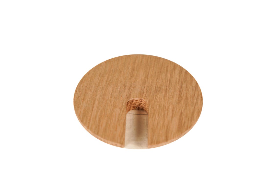 White Oak Wood Desk Cable Grommet: 1 3/4" or 2 1/2" Mushroom Style Raw ...