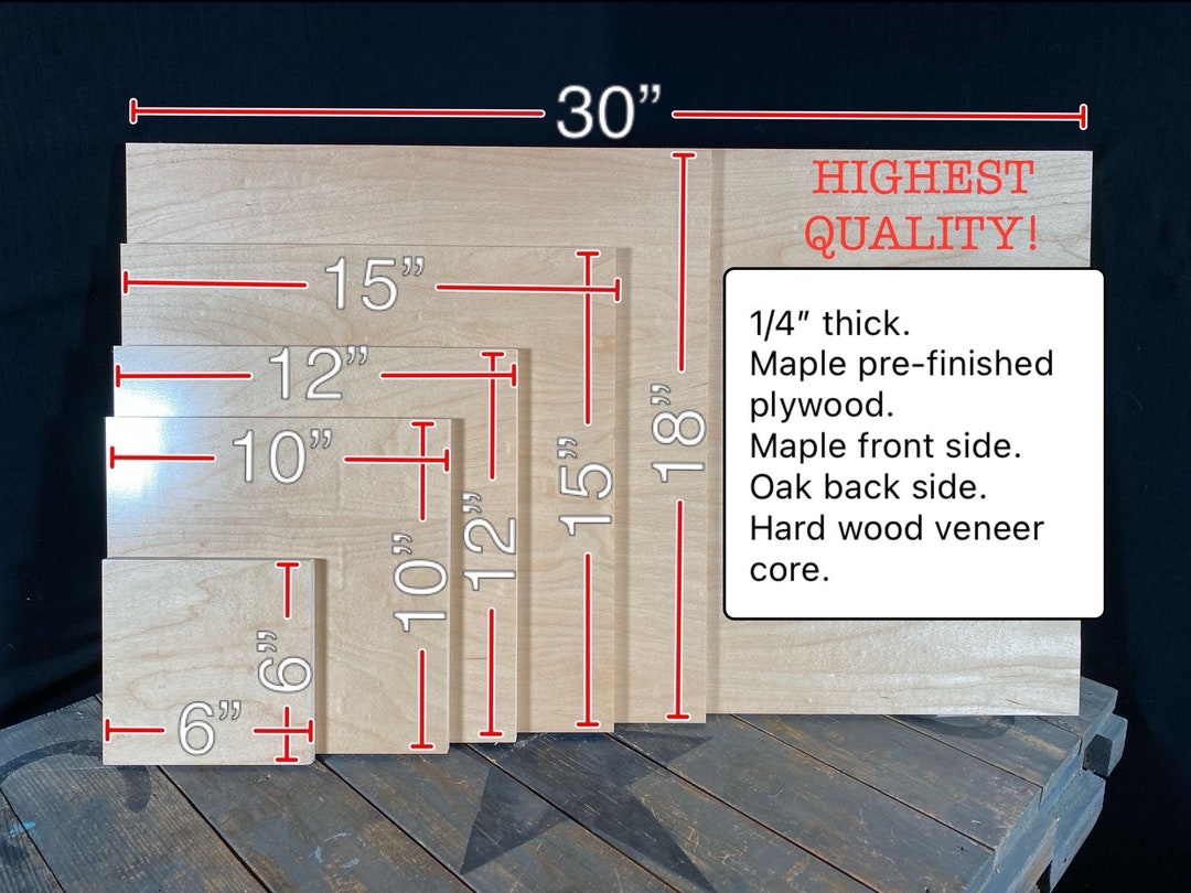 Pre Finished Maple Plywood Squares: CNC Laser Cut (1/4" Thick) - Etsy