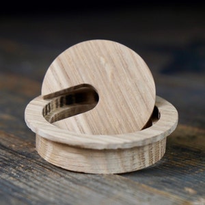 Handmade Wood Cable Grommet: Unfinished Desk Wire Organizer - Etsy