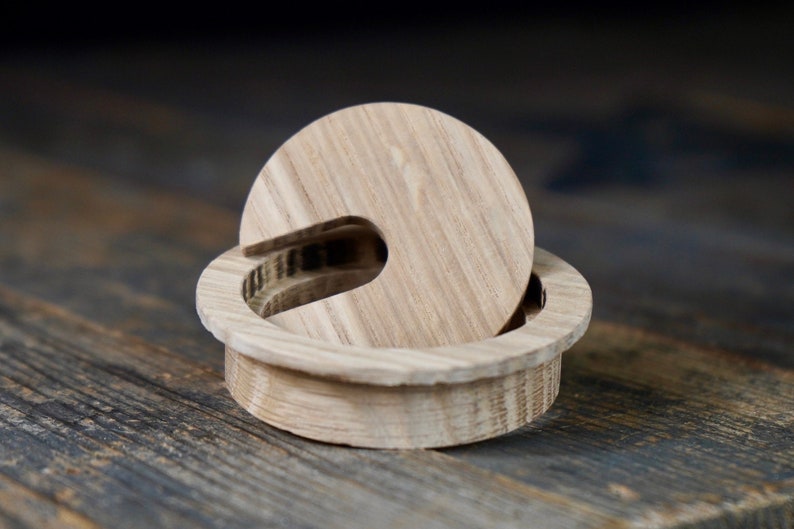 Custom Wood Cable Grommet: Desk Wire Hole Cover, 10 Wood Species - Etsy