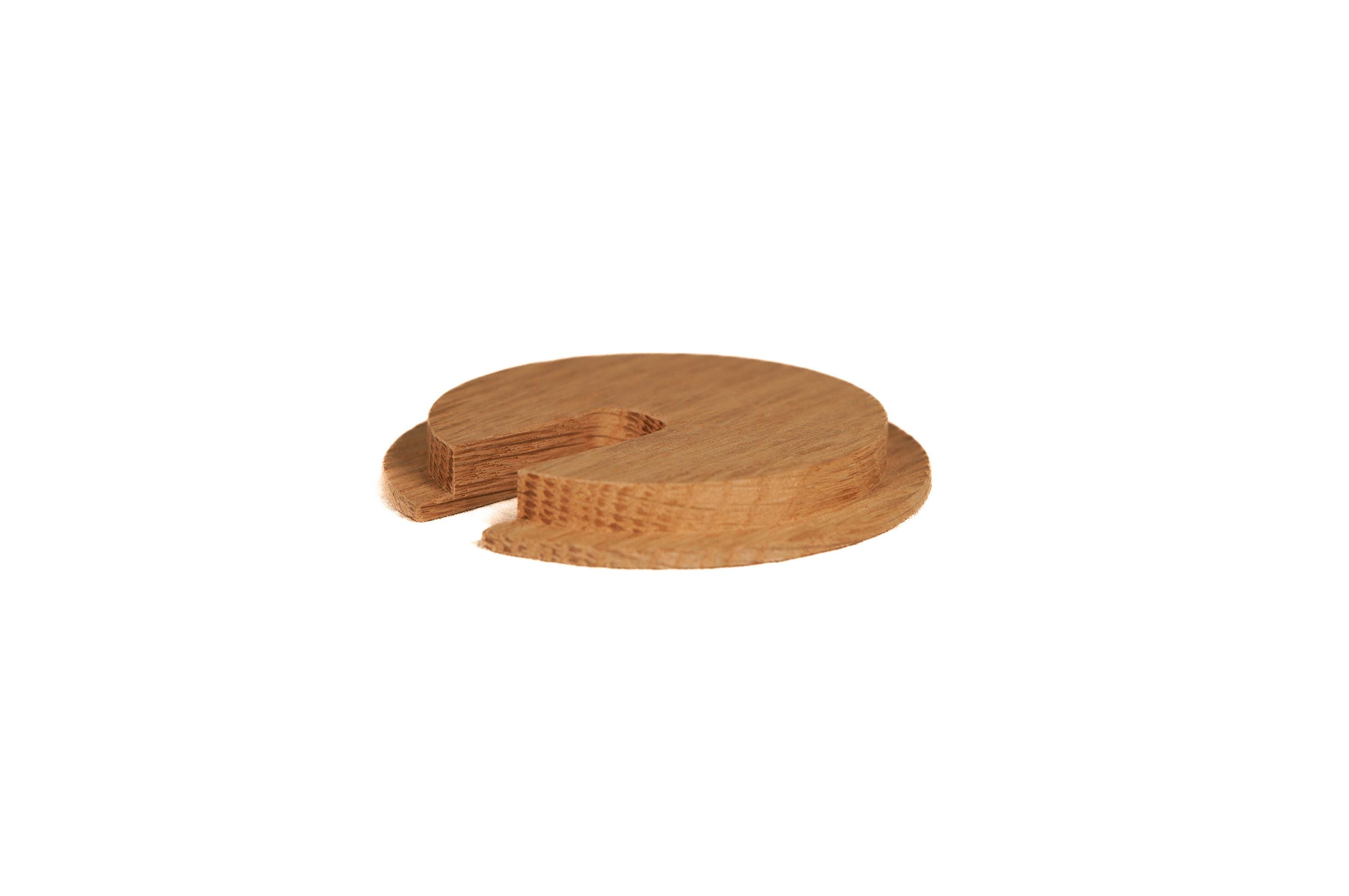 White Oak Wood Desk Cable Grommet: 1 3/4" or 2 1/2" Mushroom Style Raw ...