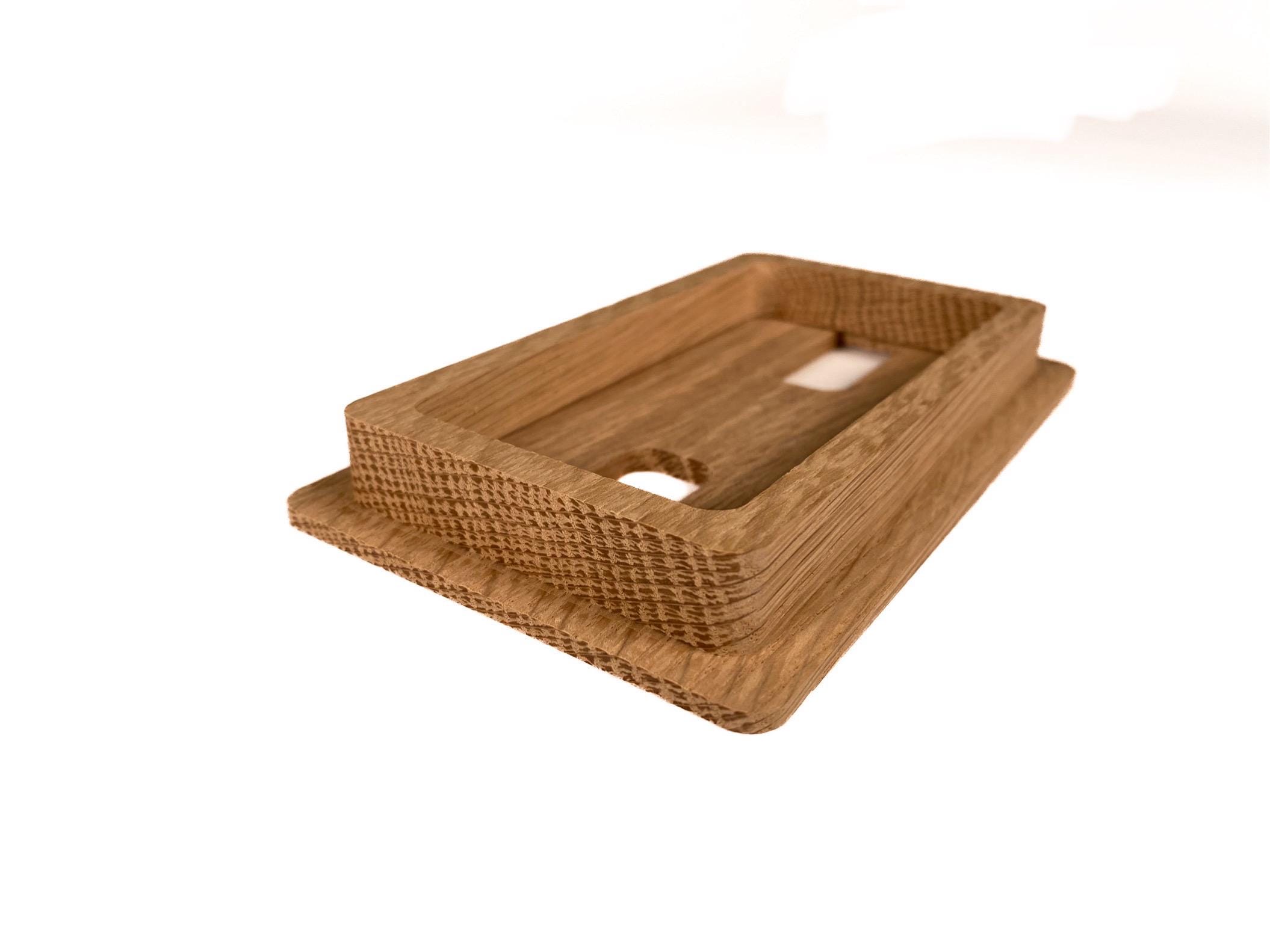 White Oak Wood Desk Cable Grommet - 5"×3" Square 2 Piece Style: Raw ...