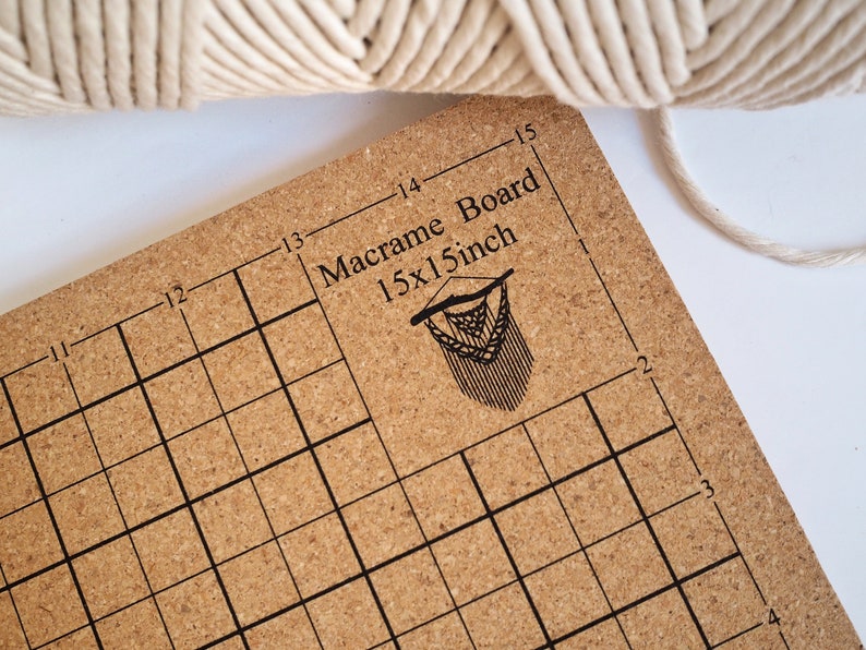 Macrame Cork Board With Measuring Grid: Fiber Art Project Board - Etsy