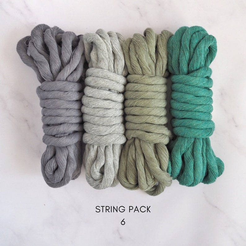 12mm Organic Cotton String Packs. 10 Colour Combinations. - Etsy