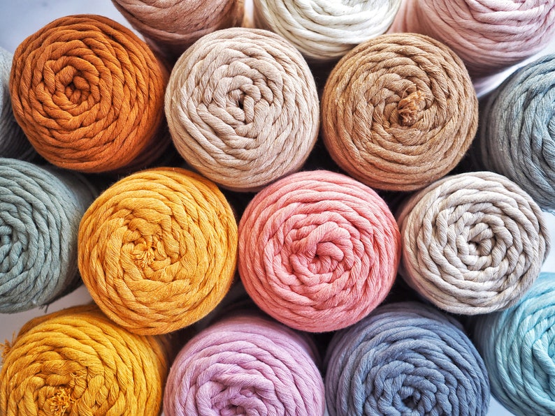 5mm Organic Cotton Macrame Cord - Single Twist Weaving String - Etsy