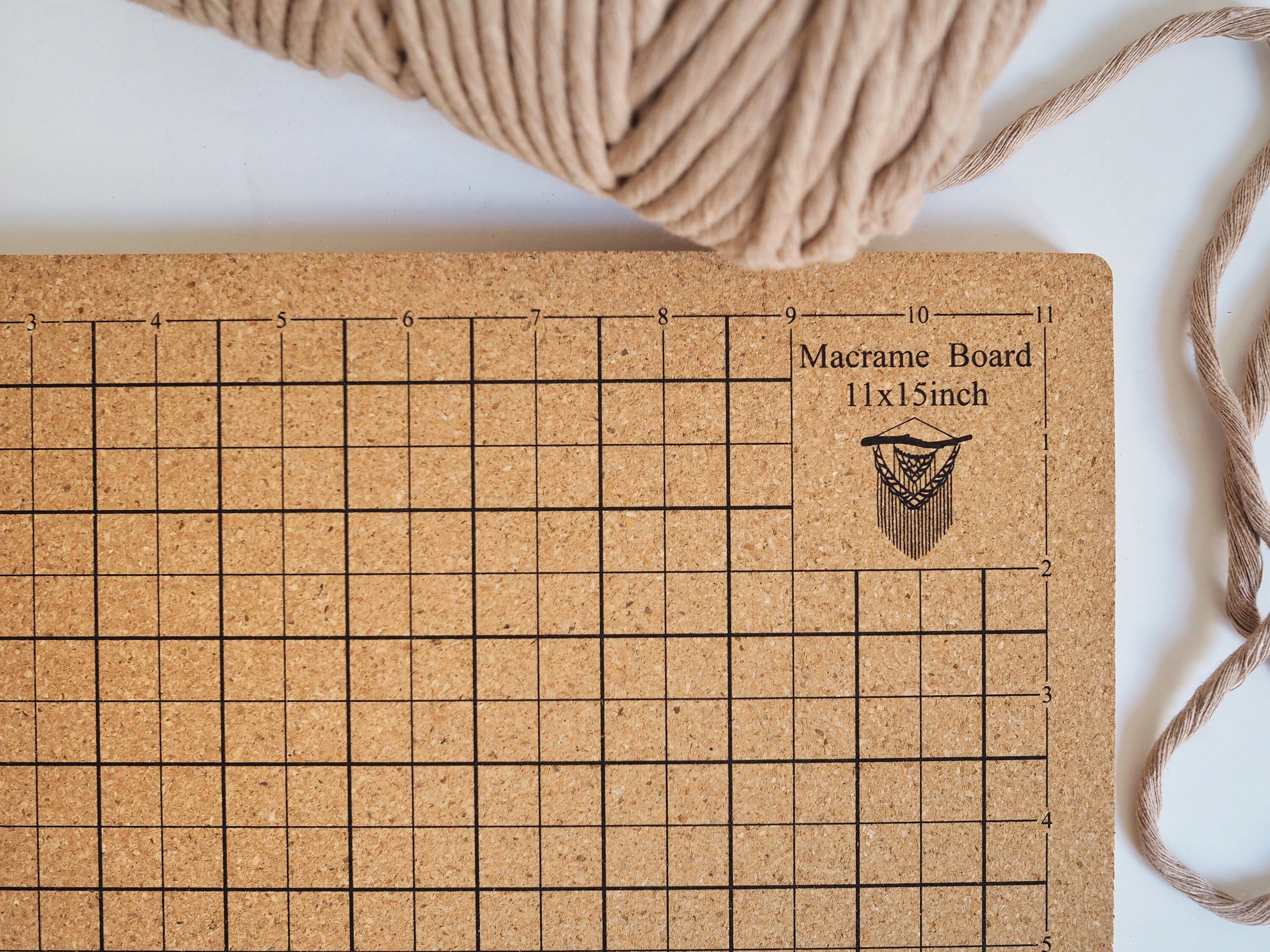 Macrame Cork Board With Measuring Grid: Fiber Art Project Board - Etsy