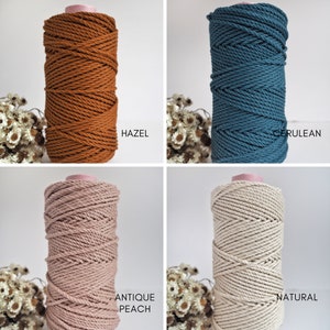 Cotton Twisted Rope. 4mm. Available in 10 Colours and Different Lengths ...